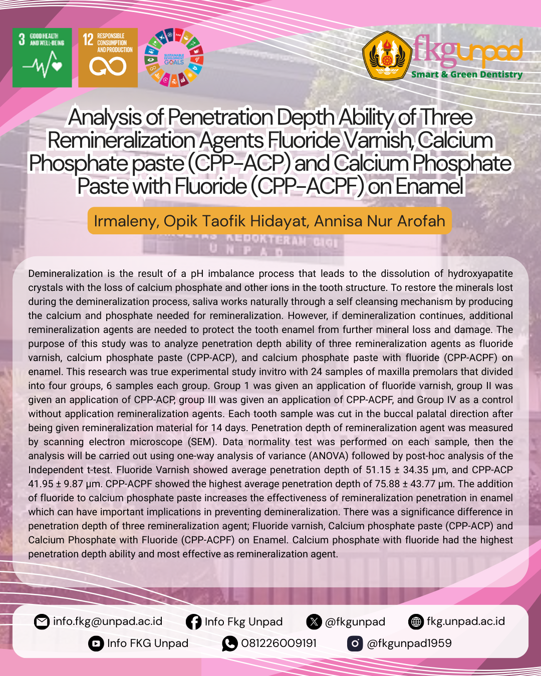 Analysis of Penetration Depth Ability of Three Remineralization Agents ...