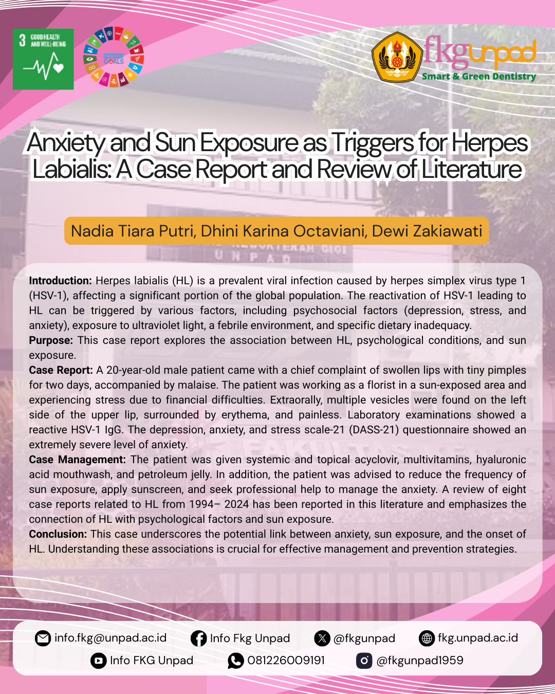 Anxiety and Sun Exposure as Triggers for Herpes Labialis: A Case Report ...